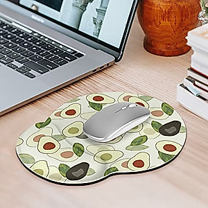 SEPTYK Green Avocados Pattern Ergonomic Mouse Pad with Wrist Support Rest Gel Non-Slip Rubber Base Mousepad for Computer Laptop Home Office Gaming Pain Relief