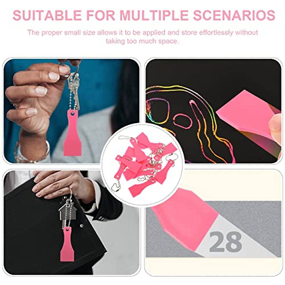 DECHOUS 12pcs Lottery Scratcher Tool Plastic Scraper Tool Scratch Free Plastic Scraper Cleaning Pen-Shaped Scraper Tool for Stickers Labels