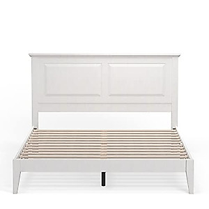 Glenwillow Home Cottage Style Solid Wood Platform Bed in Queen - Gloss White