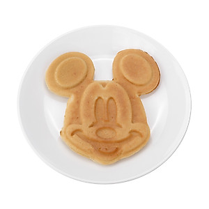 Disney Classic Mickey Waffle Maker by Select Brands - Disney Waffle Maker for Kitchen Appliances - Features Non-Stick Plates - Mickey Mouse Waffle Iron Gift for Disney Lovers - 7" Waffles