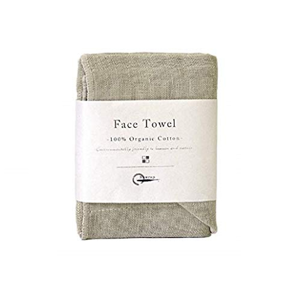 IPPINKA Nawrap Organic Cotton Face Towel, Durable, Absorbent and Quick-Dry, Green