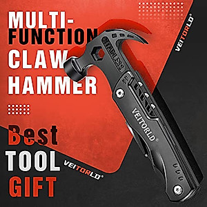 VEITORLD Cool Gadgets Survival Tools Hammer Multitool, Gifts for Men Him Dad, Anniversary Birthday Gift for Husband Boyfriend, Camping Accessories Gadgets Stocking Stuffers for Men
