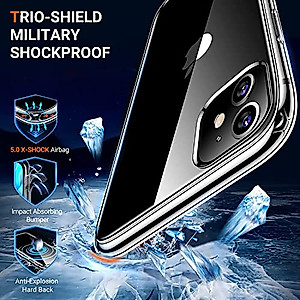 TORRAS 𝟐𝟎𝟐𝟐 𝑼𝒑𝒈𝒓𝒂𝒅𝒆𝒅 Diamond Clear iPhone 11 Case, [Non-Yellowing] [8FT Military Drop Protective] Shockproof Hard PC Back + Soft Silicone Bumper, Ultra Slim iPhone 11 Phone Case, Clear