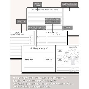 Braveriky Twill Funeral Guest Book for The Celebration of Life - in Loving Memory Guestbook with a Memory Table Sign - Hardcover Guest Sign in Book for Funeral Service - 320 Entries, 9"x7.5", Navy