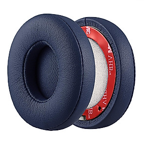 Solo 2/3 Wireless Earpads - JECOBB Replacement Ear Cushion Pads with Protein Leather and Memory Foam for Beats Solo 2.0/3.0 Wireless On Ear Headphones ONLY (Navy Blue)