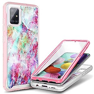 E-Began Case for Samsung Galaxy A51 5G with [Built-in Screen Protector], (Not Fit A51 4G/5G UW Verizon), Full-Body Protective Shockproof Bumper Cover, Impact Resist Case -Marble Design Fantasy
