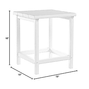 POLYWOOD ECT18WH Long Island 18" Side Table, White