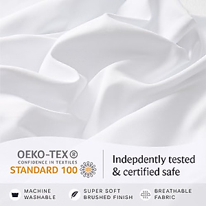 LuxClub 4 PC Sheet Bed Sheets Deep Pockets 18" Eco Friendly Wrinkle Free-Kids-Fitted Sheets Machine Washable Hotel Bedding Silky Soft - White Twin