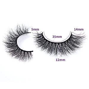Wleec Beauty 14mm Cat Eye Eyelashes 7 Pairs 3D Wispy Fluffy False Lashes Natural Fake Eyelashes FM48