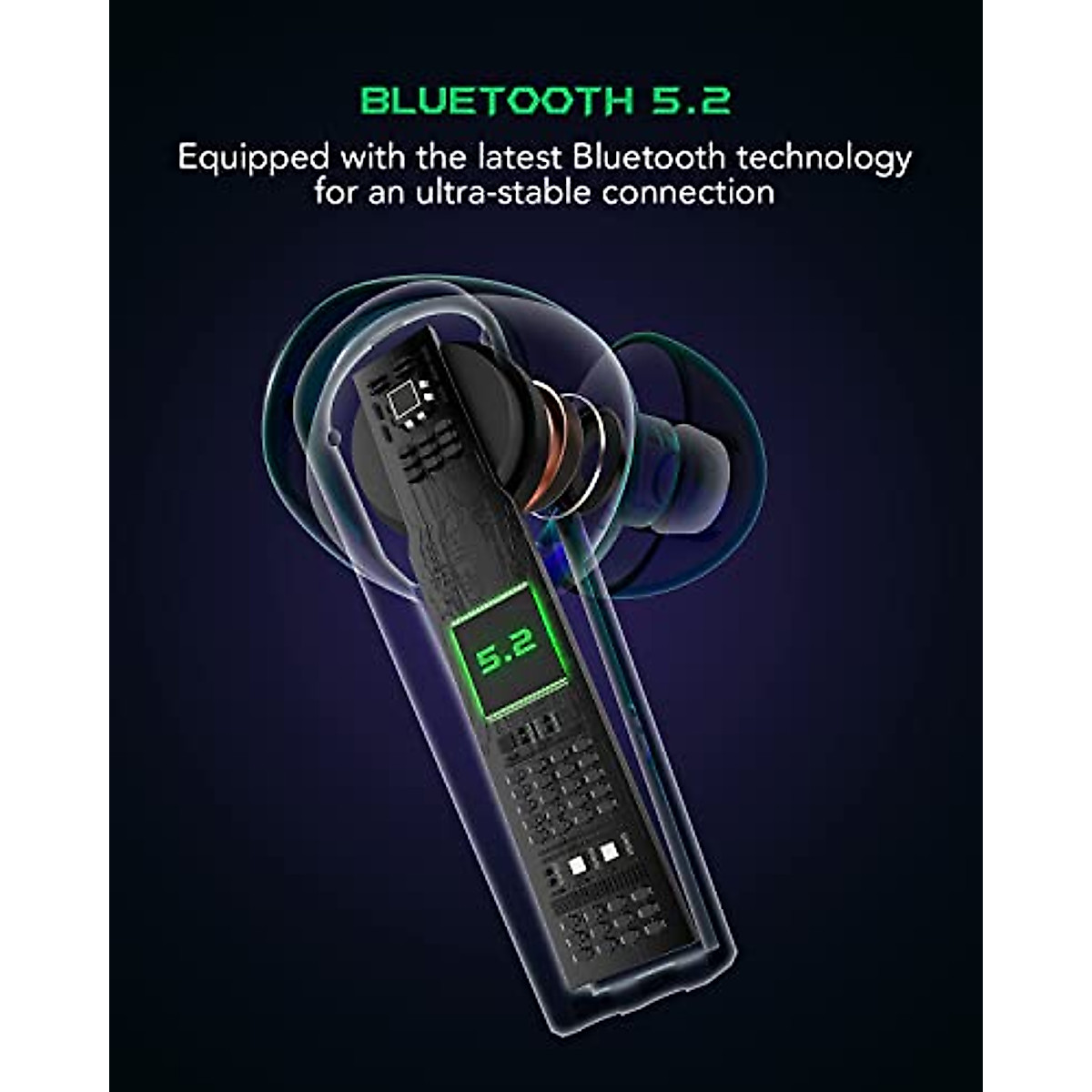 Black Shark Wireless Earbuds with 35ms Ultra-Low Latency, Gaming Bluetooth Earbuds with Premium Sound, Bluetooth 5.2, 10mm Drivers, 4 Hyperclear Mics, IPX5 Waterproof, 20H Play Time, Comfort Fit