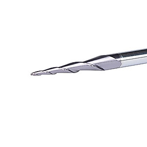 SpeTool 5Pc/Pack Tapered Cone 1/8 End Mills 0.5MM Cutting Radius(1.0mm Diameter) 3D Wood Engrave CNC Router Bits Tools