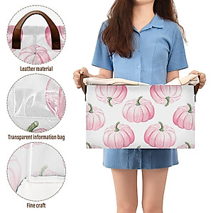Takiito Pink Pumpkins Storage Bin for Organizing Shelves, Fabric Storage Basket with Handles for Books Toys Closet, 1 Pack