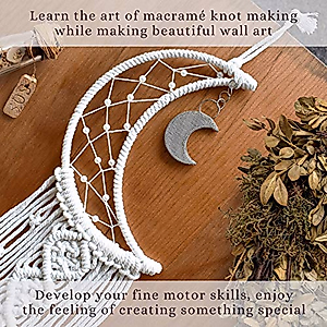 DREAMWEAVER CRAFTS Macramé Moon Dreamcatcher DIY Craft Kit – Make Your Own Bohemian Style Home Décor Wall Hanging – Rewarding Art Project for Teens or Adults