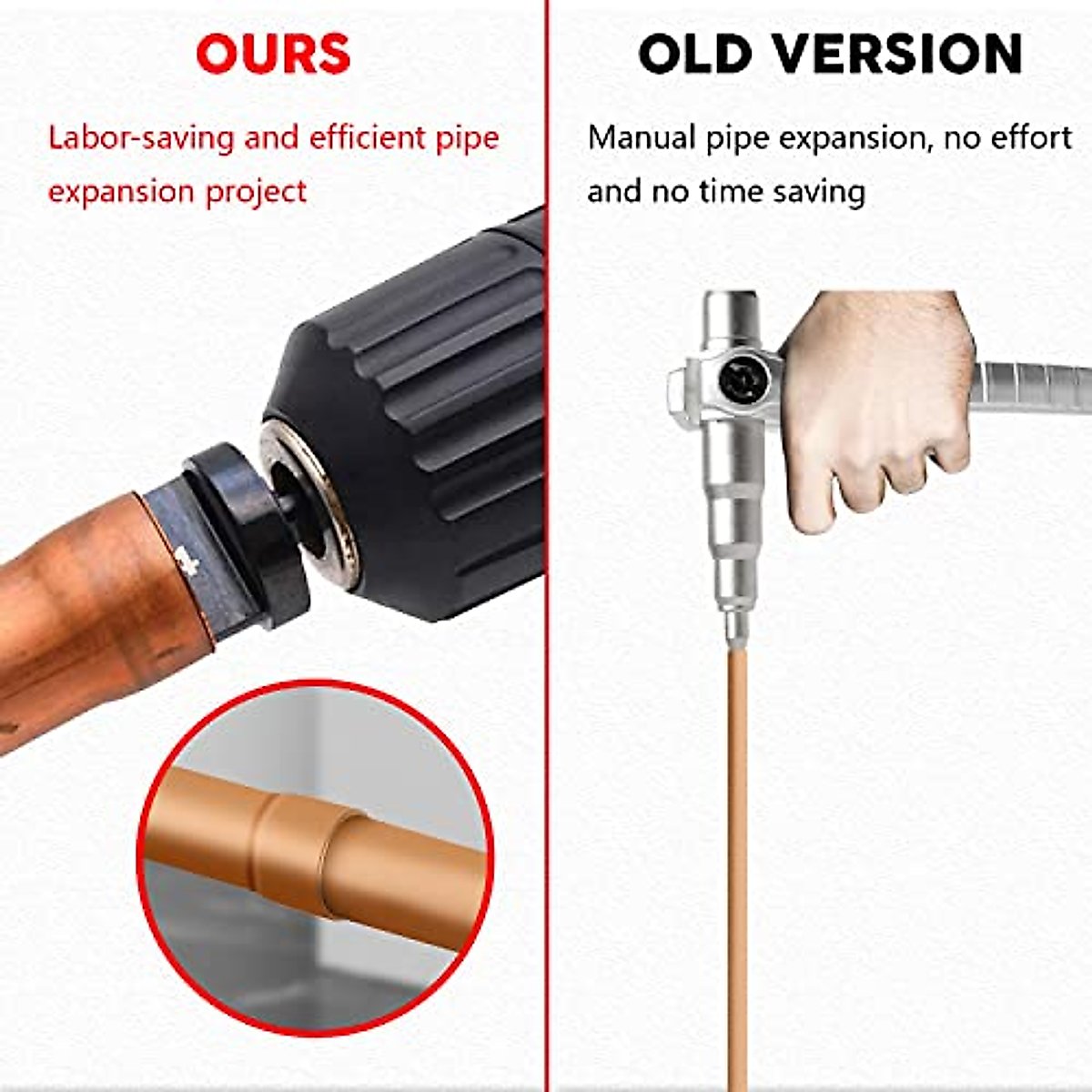 HVAC Tools Drill Bit Set, Air Conditioner Copper Pipe Expander Swaging Tool, Copper Tube Flaring Tool Spin Bit Set, 6 Pcs Bit Kit Includes 1/4'', 3/8'', 1/2'', 5/8'', 3/4'', 7/8'' Bits