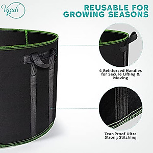 2-Pack 50 Gallon Grow Bags - Heavy Duty Fabric Planter with Reinforced Handles, Weatherproof Garden Grow Bags, Extra Large Grow Bags, Breathable Fabric Garden Bed Plant Pots and Felt Pots for Plants