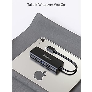USB C Ethernet Hub 4K 60Hz, dockteck 4-in-1 USB C PD Ethernet Hdmi Dongle with 4K 60Hz HDMI, 1Gbps Ethernet, 100W PD, USB 3.0 for MacBook Pro/Air M1 2020, iPad Pro 2021, iPad Air 2020 and More