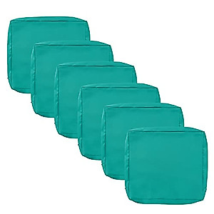 idee-home Patio Cushion Covers Replacement, Outdoor Cushion Slipcovers, Waterproof Chair Seat Cover for Sofa Couch Furniture Outside Zipper Design, 6 Set 22 Inchx20 Inch Peacock Blue