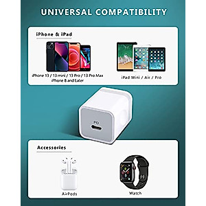 USB C Wall Charger Block 20W, ARCCRA 3-Pack USB-C PD Power Delivery Fast Type C Charging Block Brick Box Plug Adapter for iPhone 14 Pro Max 14 Plus 14 13 12 Pro Max Mini 11 XS XR X 8, iPad, AirPods