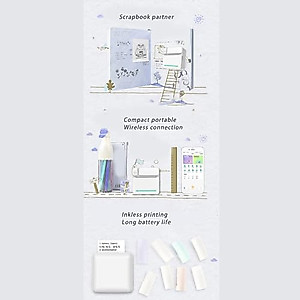 FUZHUI Mini Thermal Sticker Printer - Portable Inkless APP Phone Printer for Mini DIY Study Notes & Receipts (Green)