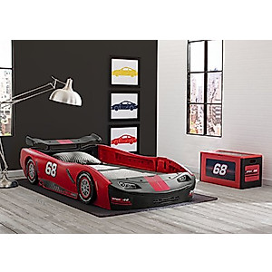 Delta Children Turbo Race Car Twin Bed, Red