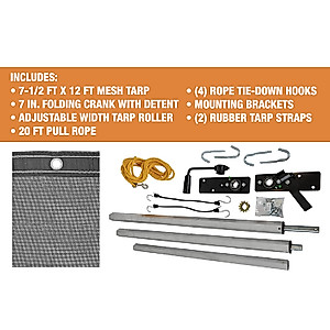 Buyers Products DTR7012 Aluminum Tarp System with Mesh Tarp, 7 x 12 Feet