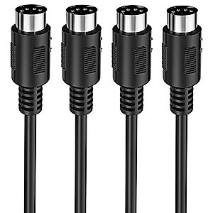 Mellbree MIDI Cable, 2-Pack 3-Feet Male to Male 5-Pin MIDI Cable Compatible with MIDI Keyboard, Keyboard Synth, Rack Synth, Sampler, External Sound Card, Sound Source and Other Music Gear