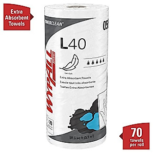 WypAll Power Clean L40 Extra Absorbent Towels (05027), Limited Use Towels, White, 24 Rolls per Case, 70 Sheets per Roll, 1,680 Sheets Total