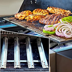 Grill Burners Replacement Parts for Charbroil 463347017 463361017 463277017 463673017 463376217 463342119 463376018P2 , Heat Plate Tend Shields, Crossover Tubes for Charbroil Performance 4 Burner