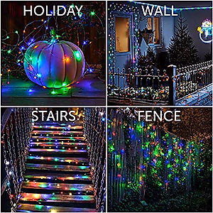 mafiti 2 Pack Coloured Solar String Lights Outdoor,12M/40Ft 120 LED 8 Modes Solar Garden Lights Waterproof Fairy Lights Copper Wire Decorative Lighting for Home,Garden,Patio,Yard,Party,Wedding