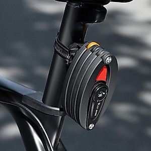 CHIMONA Folding Bike Lock with 3 Keys, Heavy Duty Anti Theft Bicycle Lock with Reflective Holder, 2.8FT Long Security Bike Chain Lock for Bikes, scooter, ebike, stroller or outside device