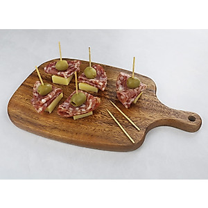 HillSpring Toothpick Holder, Decorative Glass Toothpick Jar with 200 Bamboo Toothpicks