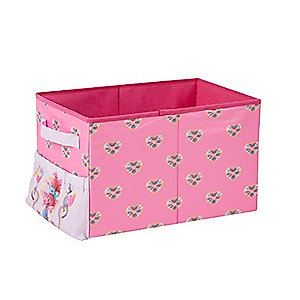 Idea Nuova Dreamworlds Trolls Kids Collapsible Storage Organizer Bin with Front Pocket,9" H x 10" W x 15" L