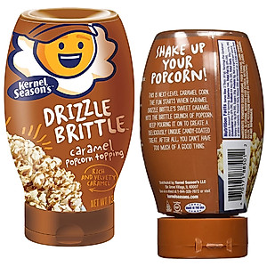 Popcorn Drizzle Sauce Bundle. Includes Two-13.1 Oz Kernel Seasons Drizzle Brittle Popcorn Topping. One Each Flavor: Caramel Drizzle and Chocolate Drizzle. Comes With a BELLATAVO Fridge Magnet!