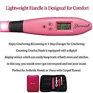 Yarniss 17 Size Counting Crochet Hooks Set, Light Up Crochet Hooks for Stitch & Row Counter