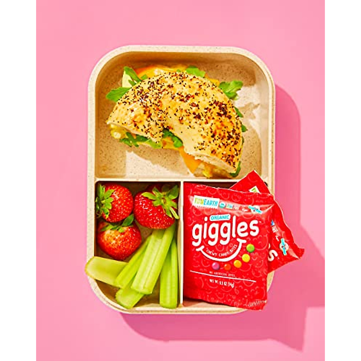 YumEarth Organic Giggles Chewy Candy - Allergy Friendly (Top 9 Free), No Artificial Dyes or Flavors, Non GMO, Gluten Free, Vegan - Individually Wrapped Fruity Snack Packs - 0.5 Ounce (Pack of 10)