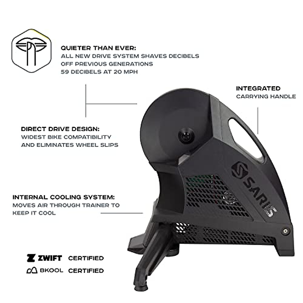 Saris H3 with Zwift Membership Direct Drive Smart Bike Trainer , Black