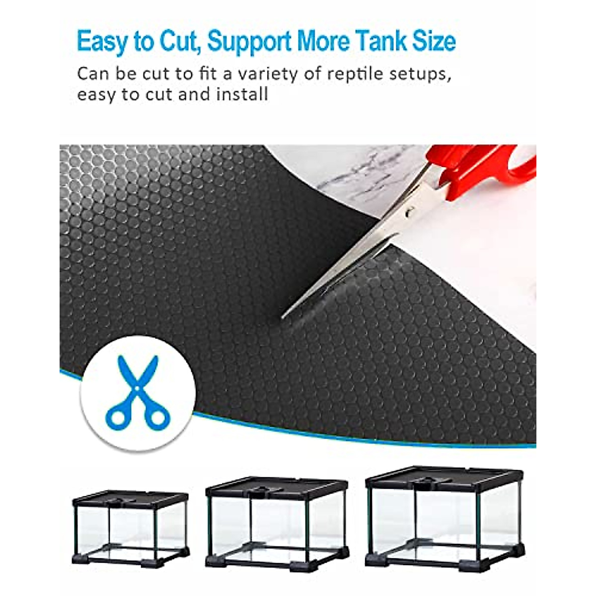 Duedusto Bearded Dragon Tank Accessories, Reptile Terrarium Liner Substrate for Leopard Gecko, Snake, Lizard and Tortoise, Non-Adhesive Reptile Carpet Bedding for Reptile Tank, Black