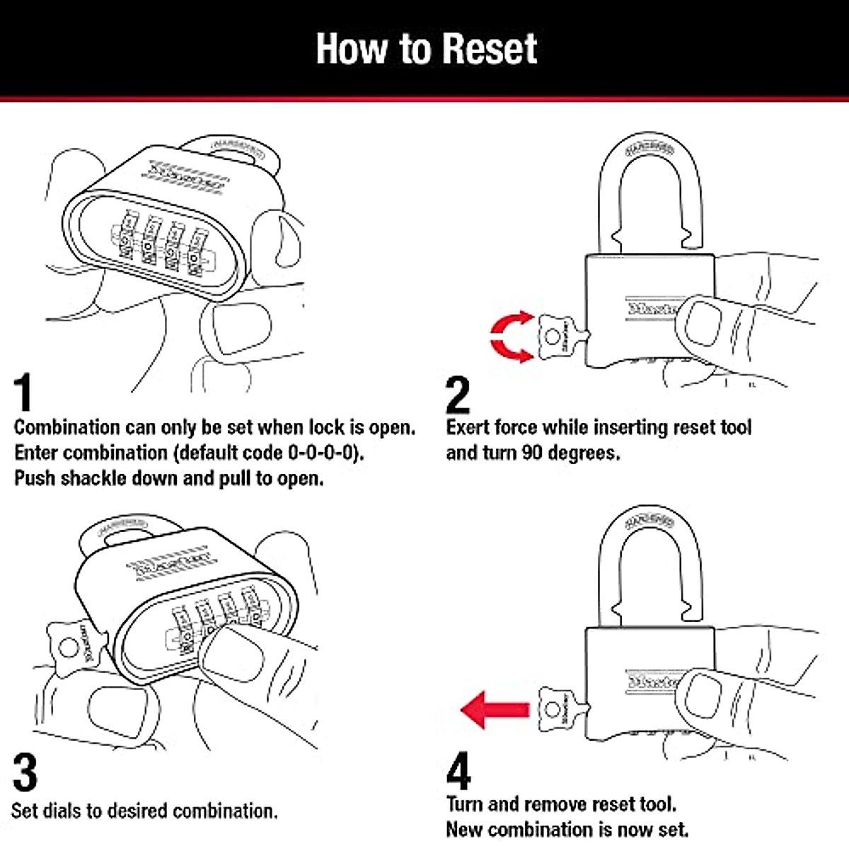 Master Lock Combination Lock, Set Your Own Combination Lock, Indoor and Outdoor Padlock, Weatherproof Code Lock, 178D