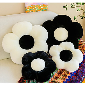 ELONEL Flower Pillow Cushion Cushion Sofa Cushion Living Room Window Decoration Tatami Bedroom futon Cushion Chair Cushion (35cm/13.7inch, White)