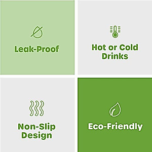 Comfy Package [50 Sets - 16 oz.] Insulated Ripple Paper Hot Coffee Cups With Lids