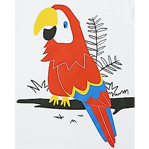 The Children's Place Baby Boys' and Toddler Animal Short Sleeve Graphic T-Shirts,Multipacks, Shark/Crocodile/Tiger/Tucan 4-Pack, 5T