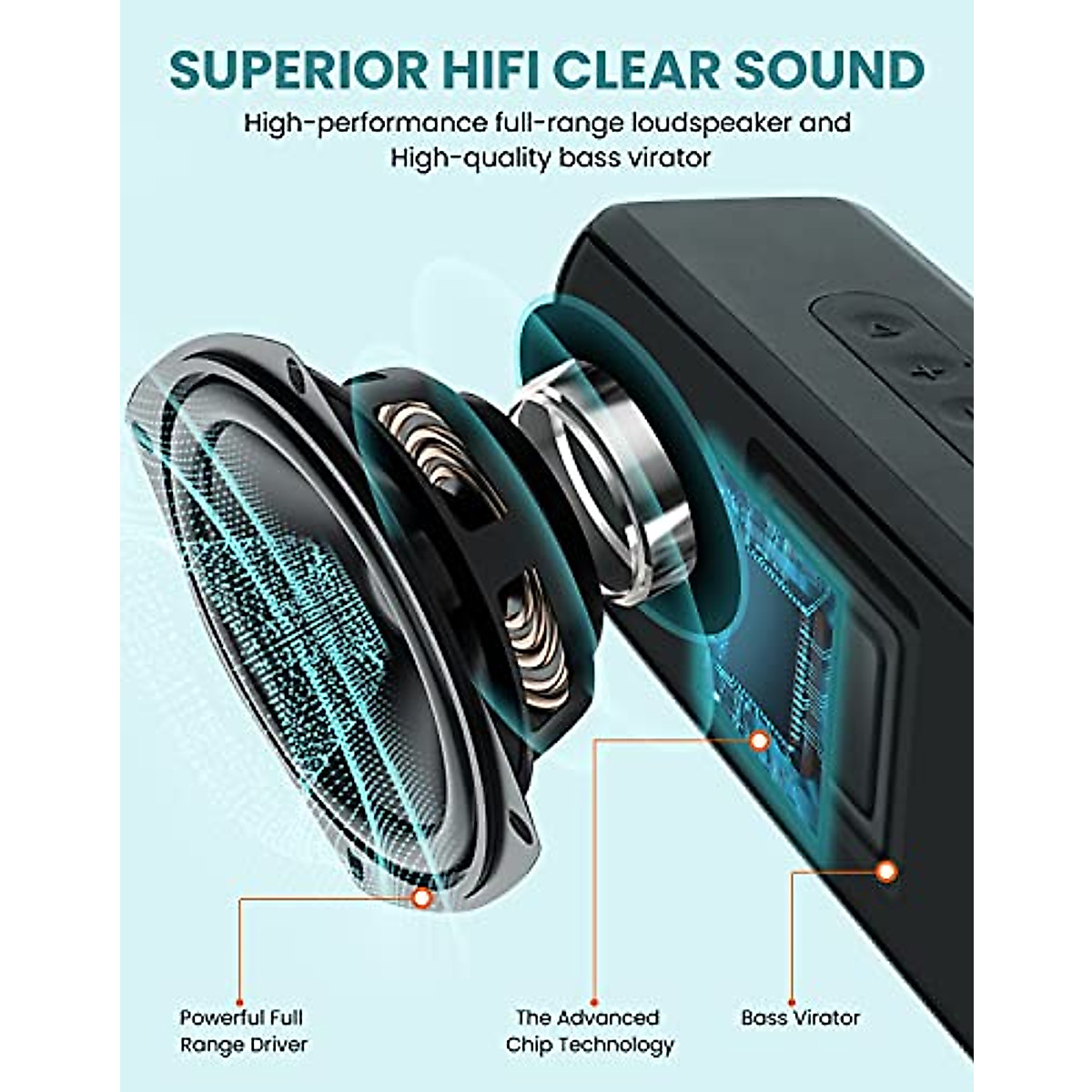 LENRUE Bluetooth Speaker,Wireless Portable Speakers with TWS, 12H Playtime, Clear Sound for Home,Travel and Outdoor,Handfree Calls Compatible with for iPhone, Samsung Android and More