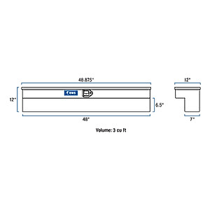 UWS TBSM-48 Aluminum Side Mount Box with Beveled Insulated Lid