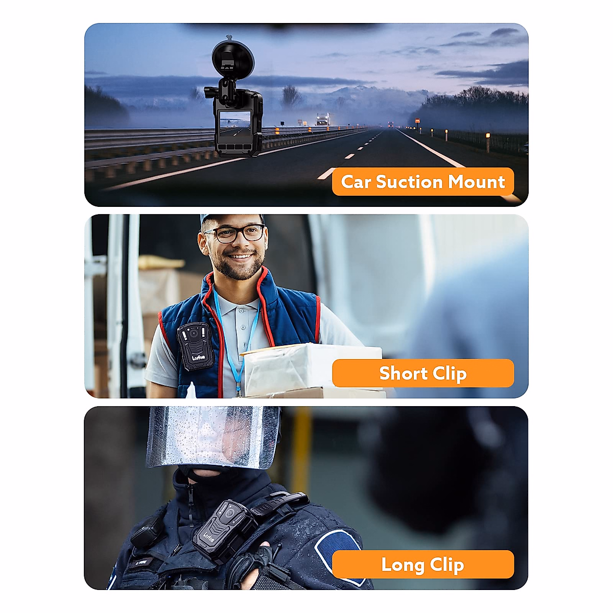 Losfom WD7 2K Body Camera, GPS 128G Body Worn Camera, Built-in 4600MAH Battery for 16H Recording, 1440P Body Mounted Camera，IP67 Waterproof Cam, Wearable Camera for Outdoor,Sport, Home