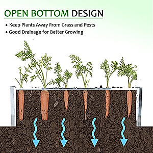 FORTUNO 8x4x1.9 FT Galvanized Raised Garden Bed Box 96"x47"x22.4" -Large Metal Outdoor Flower Bed Steel Patio Ground Planter for Planting Vegetables and Herbs, Silver