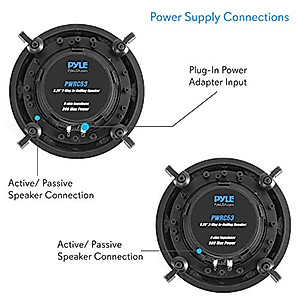 Pyle In-Wall and In-Ceiling Flush Mount Passive Speaker System - 5.25” Dual 2-Way Coaxial Speaker w/ ½ in. Tweeter, Rich Bass, 300 Watt Peak, Perfect for Home Surround Systems - 1 Pair (White)