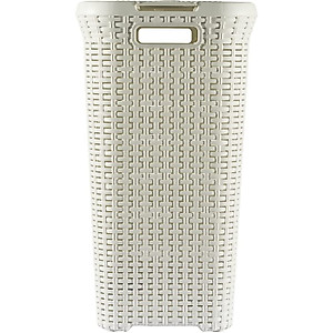 Curver Style 60 Litre Laundry Hamper, Vintage White