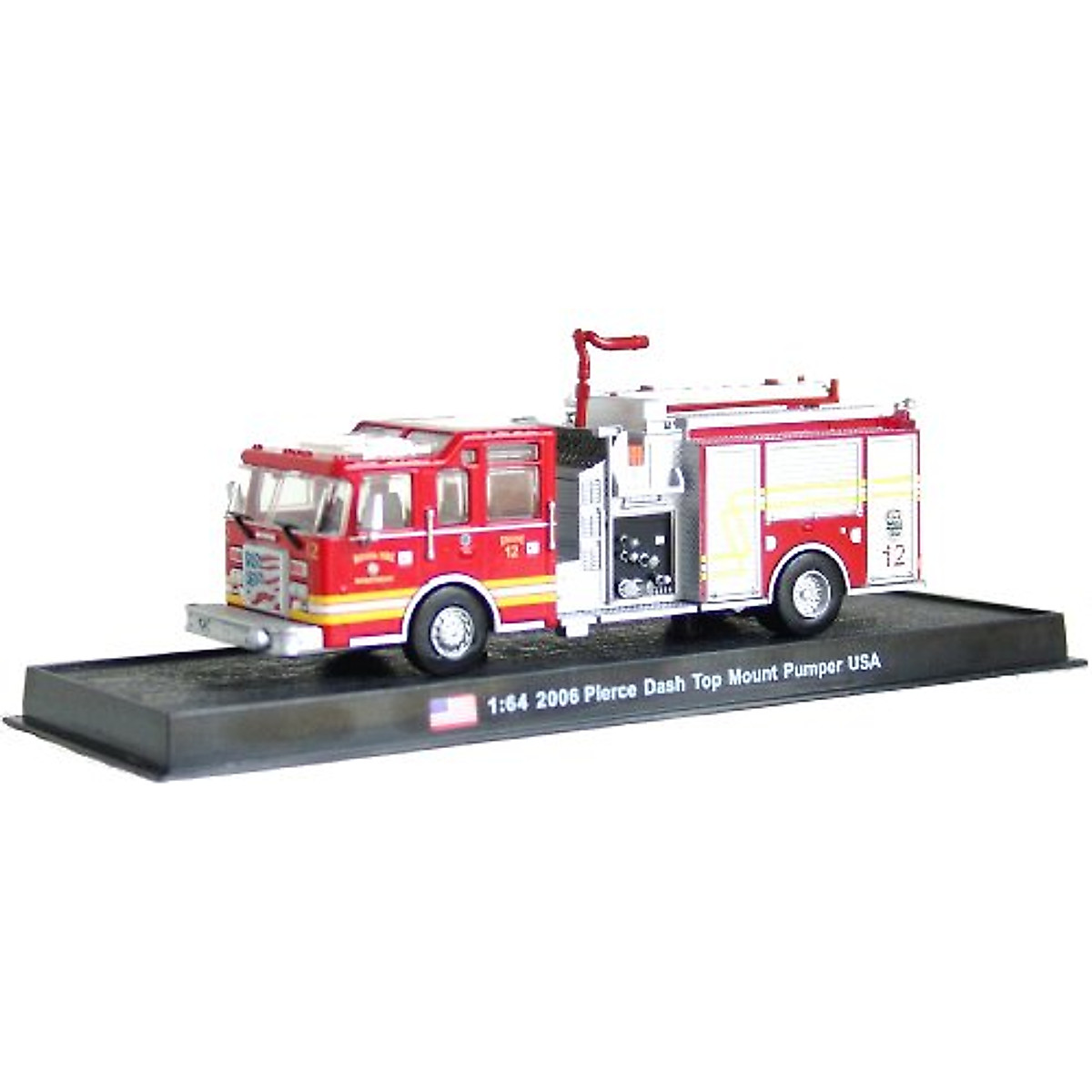 Pierce Dash Top Mount Pumper Fire Truck Diecast 1: 64 Model (Amercom GB-16)