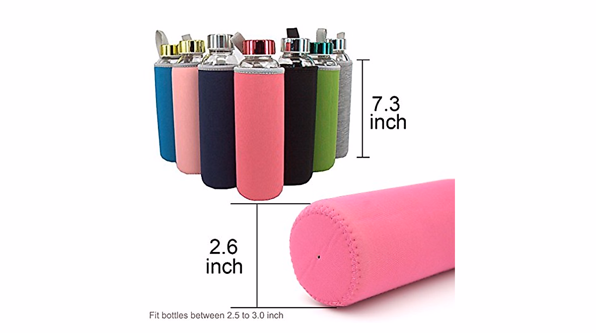 Sunkey 7 Pack Insulated Neoprene Water Bottle Sleeves | Multi-Color