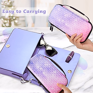 homicozy Purple Mermaid Hard Carrying Case for Nintendo Switch,Soft TPU Protective Case Cover with Portable Travel Case Compatible with Nintendo Switch for Girls